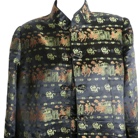 PBL | Jackets & Coats | Vintage Pbl Women Silk Jacket Blouse Xl Black ...